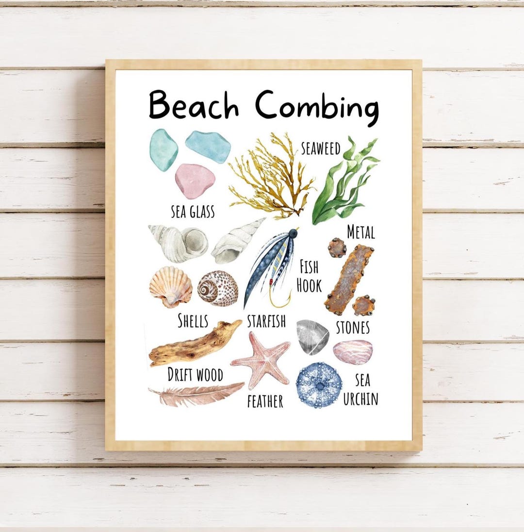 Beach Combing Printable Wall Art, Beach Combing Classroom Poster, Ocean ...