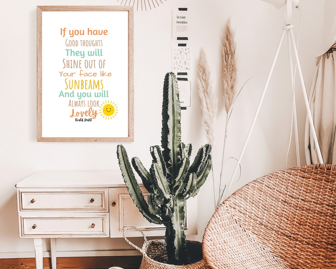 Roald Dahl Quote Print, Roald Dahl Printable, Sunbeams, Positivity ...