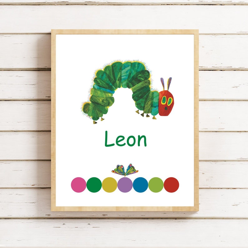 The Very Hungry Caterpillar Printable Wall Art, Personalised Nursery ...