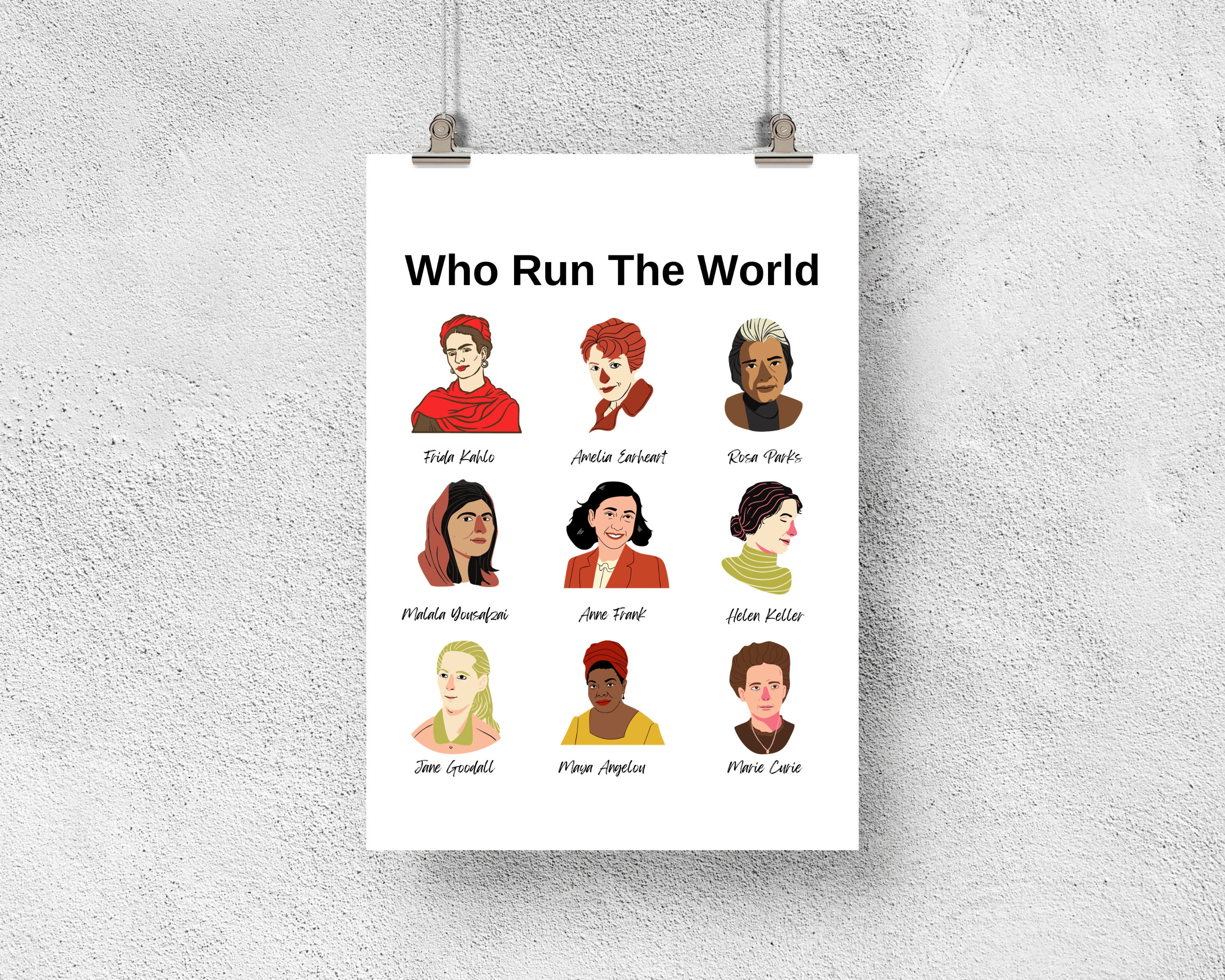 Who Run the World Poster, Inspirational Women Print, Women Empowerment ...