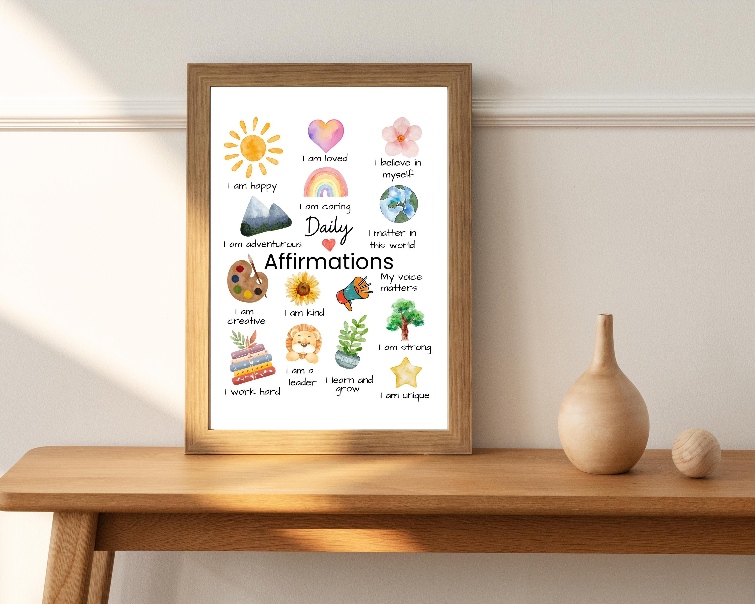 Kids Affirmation Poster, Watercolor Illustrations (digital Download) - Etsy