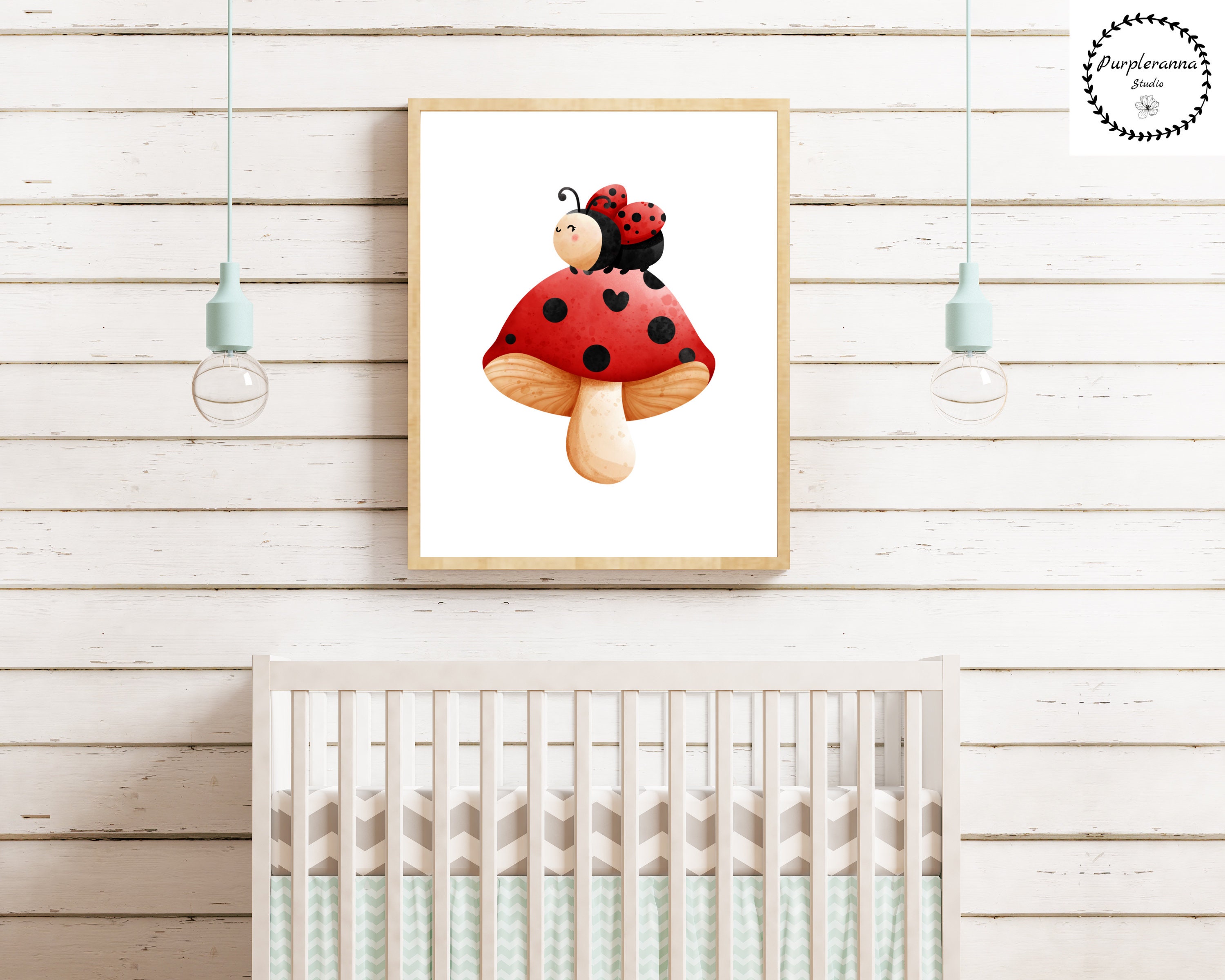 Ladybug Printable Art Set of 3, Ladybug Valentines Wall Art, Valentines ...