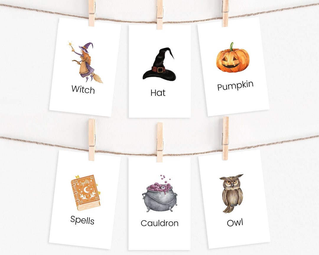 20 Halloween Flashcards, Halloween Vocabulary, Fall/autumn Flashcards ...