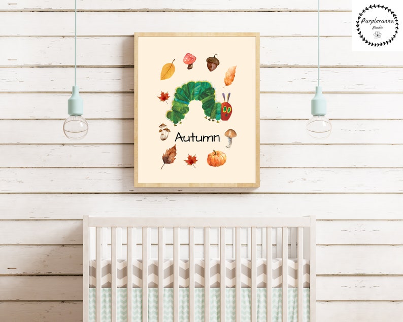 The Very Hungry Caterpillar Fall Poster, Autumn Hungry Caterpillar ...