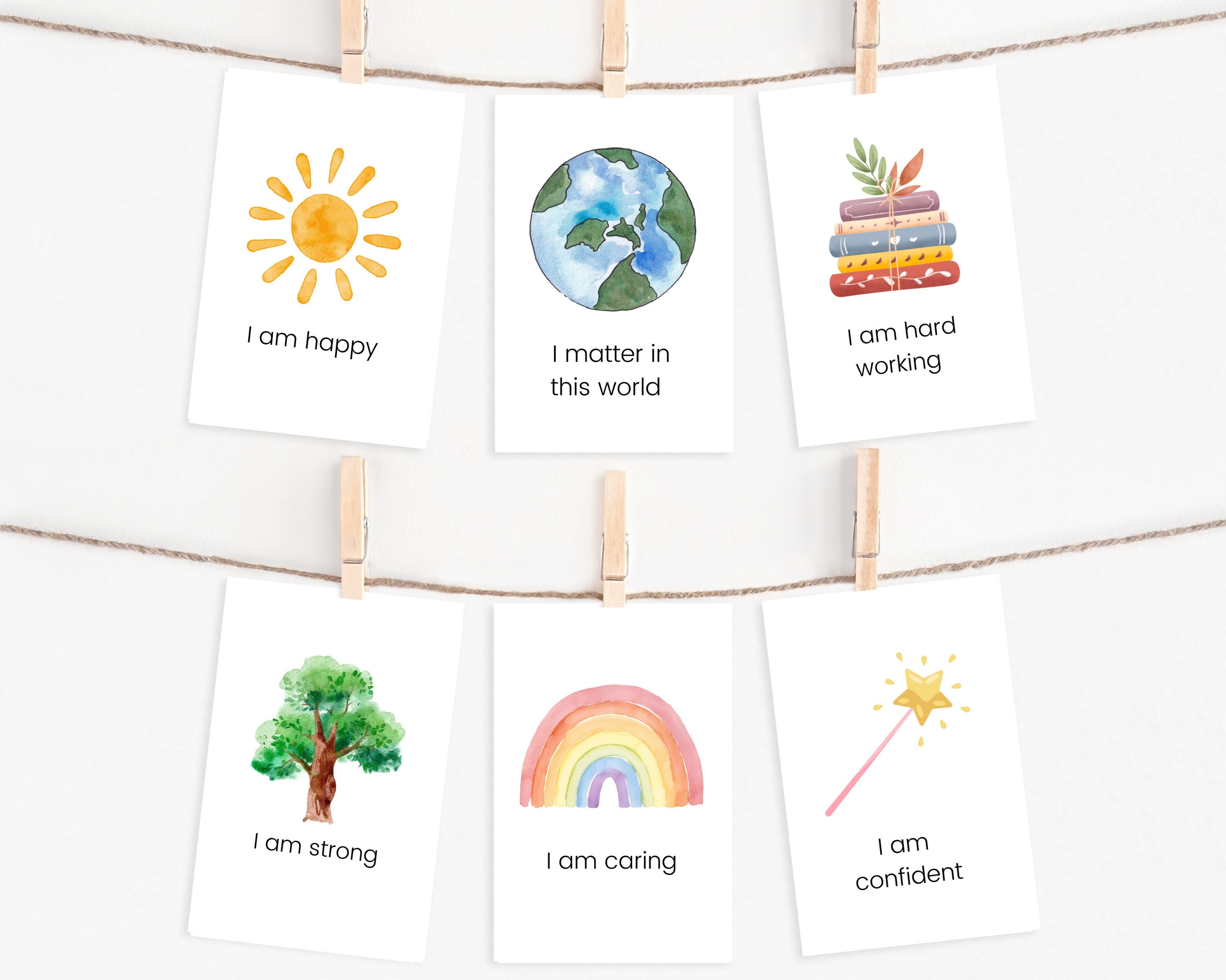 22 Affirmation Cards for Kids Printable, Positive Affirmation Cards ...
