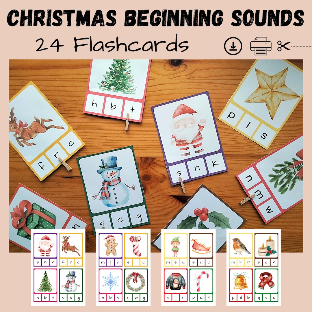 Christmas Beginning Sounds Clip Cards: Printable Phonics Activity (PDF ...