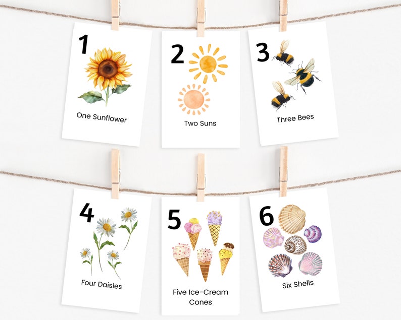 Summer Number Flashcards 1-10, Nature Counting Cards (PDF Pattern) - Etsy