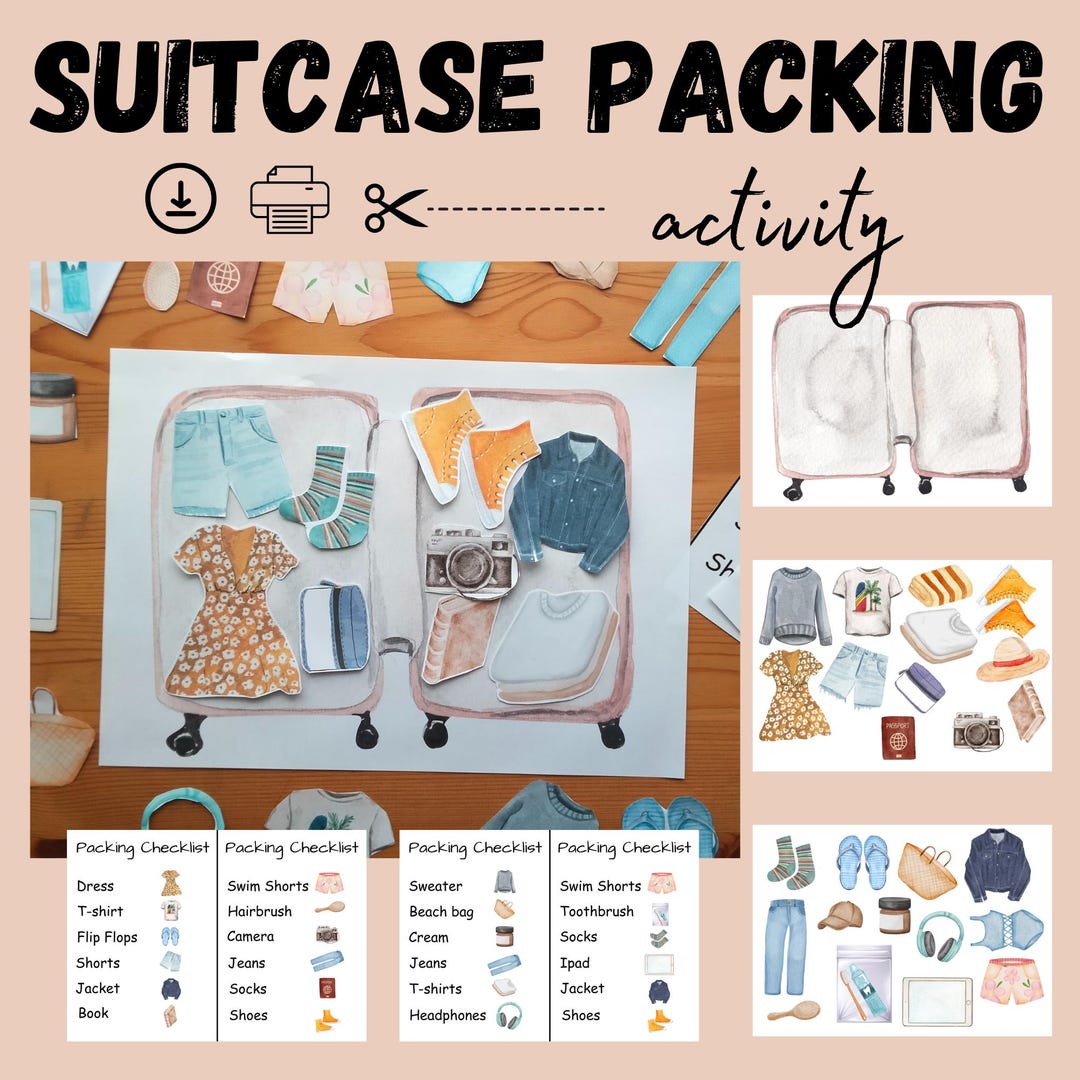 Pack A Suitcase Activity, Sorting Clothes Activity, Packing Checklist ...