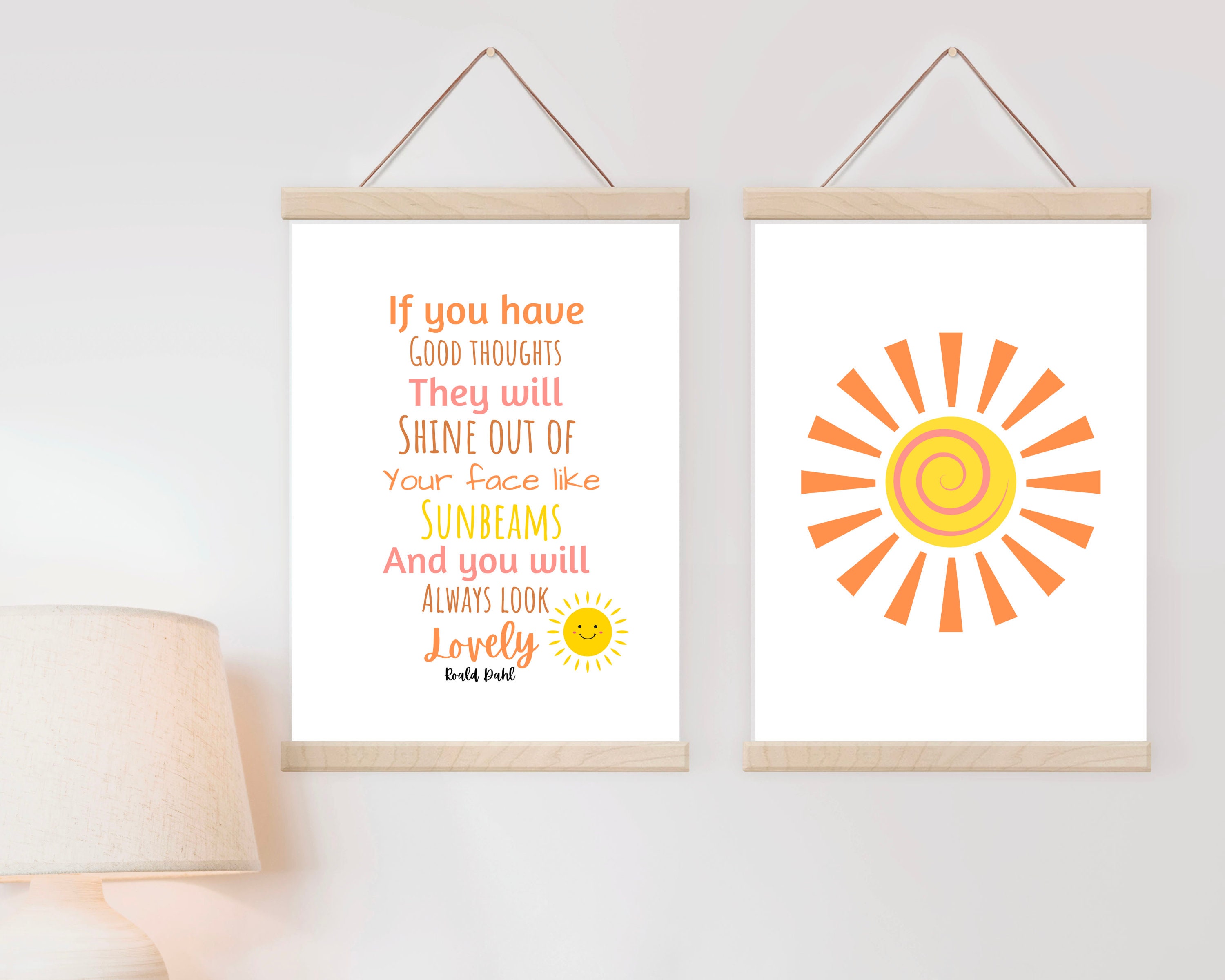 Roald Dahl Quote Prints, Set of 2, Roald Dahl Printable, Sunbeams ...