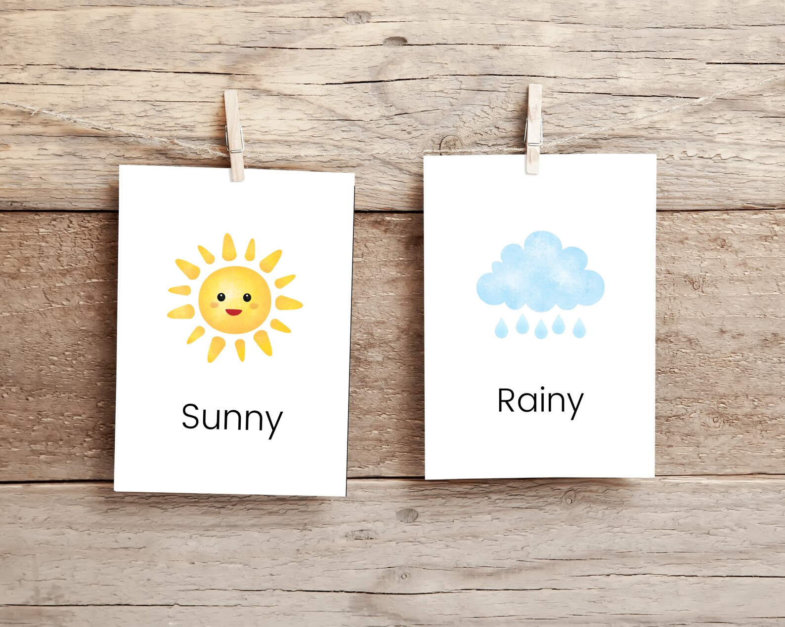10 Weather Cards Weather Flashcards INSTANT DOWNLOAD - Etsy