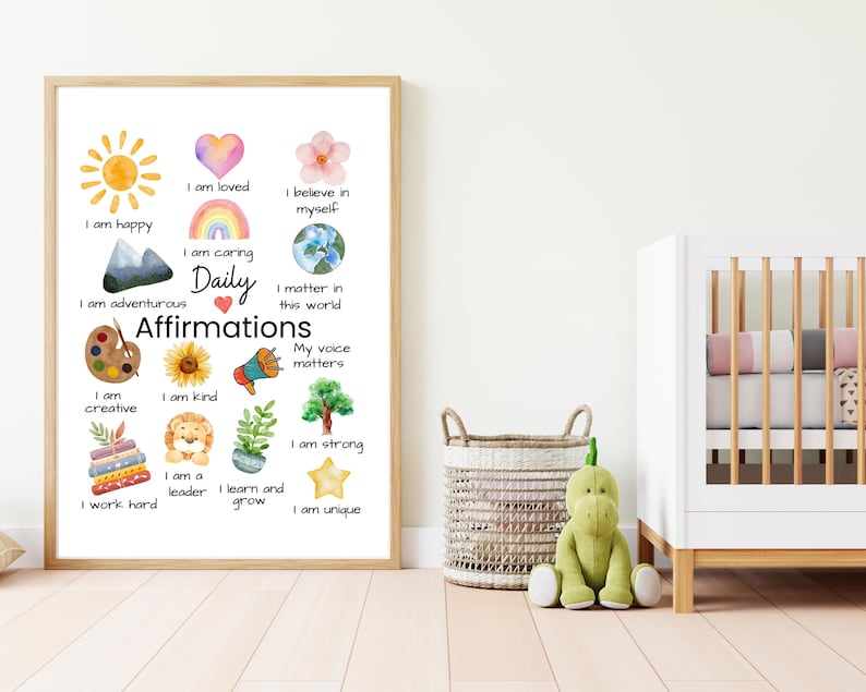 Kids Affirmation Poster, Watercolor Illustrations (digital Download) - Etsy
