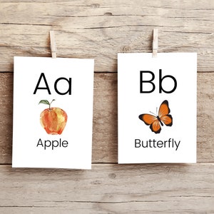 Alphabet Flashcards Printable, Nature ABC Cards, Nursery Wall Art ...