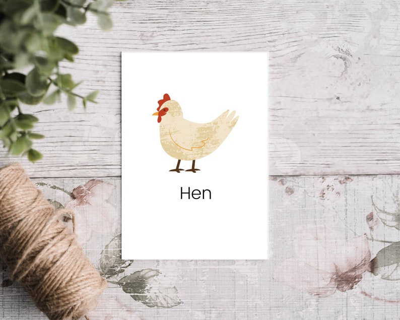26 Farm Animals Flashcards, Farm Life, INSTANT DOWNLOAD, Nature Cards ...