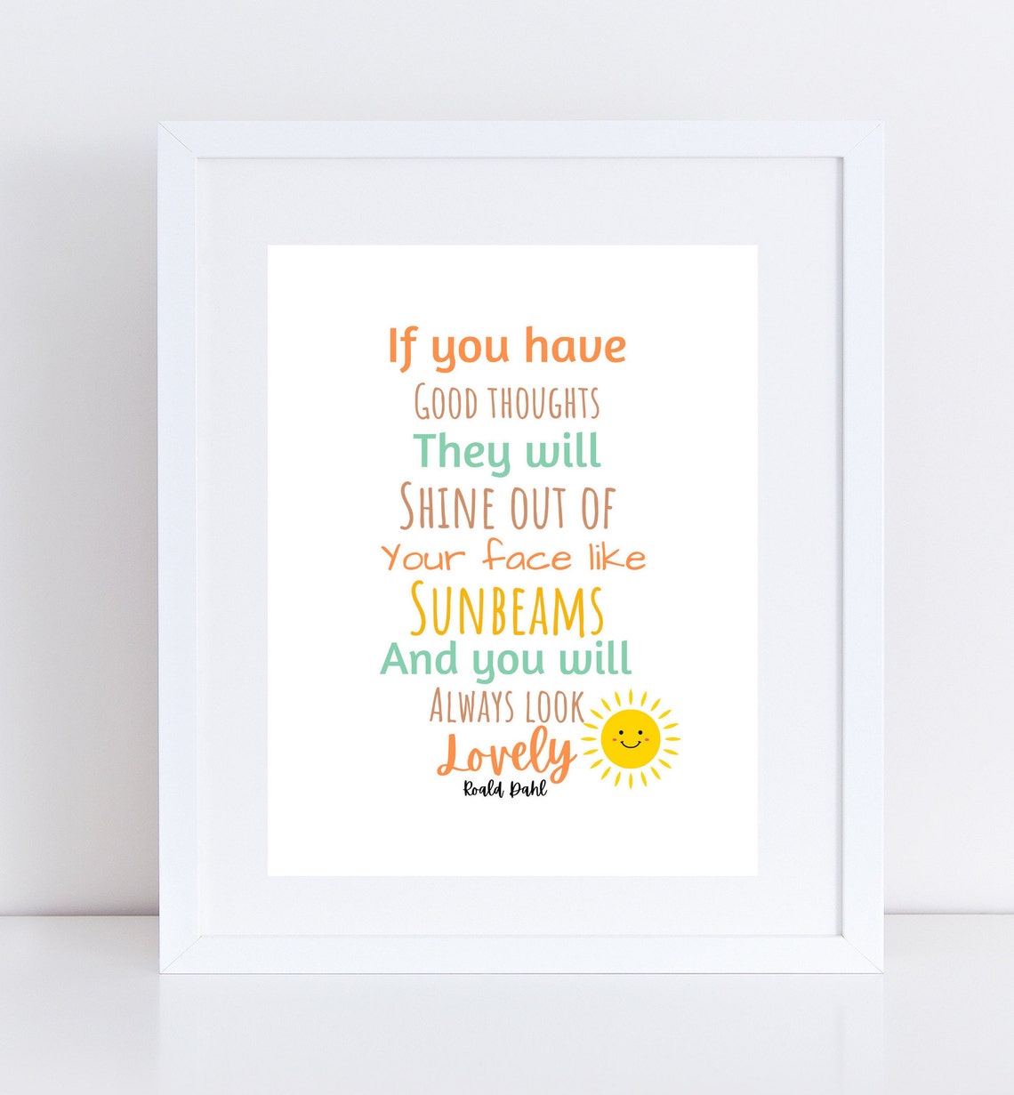 Roald Dahl Quote Print, Roald Dahl Printable, Sunbeams, Positivity ...