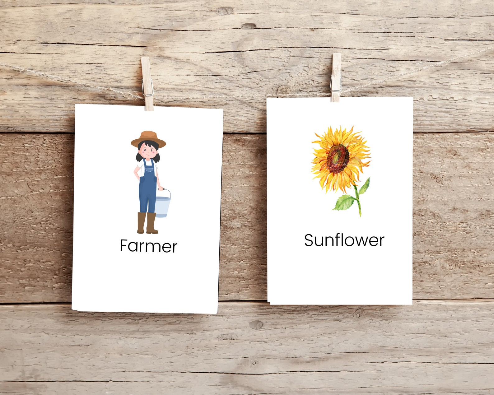 26 Farm Animals Flashcards, Farm Life, INSTANT DOWNLOAD, Nature Cards ...