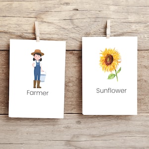 26 Farm Animals Flashcards, Farm Life, INSTANT DOWNLOAD, Nature Cards ...