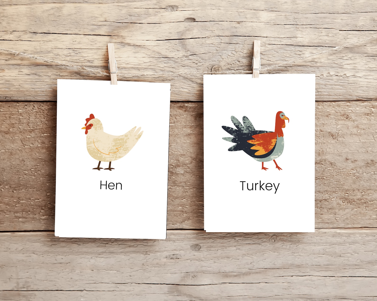 26 Farm Animals Flashcards, Farm Life, INSTANT DOWNLOAD, Nature Cards ...