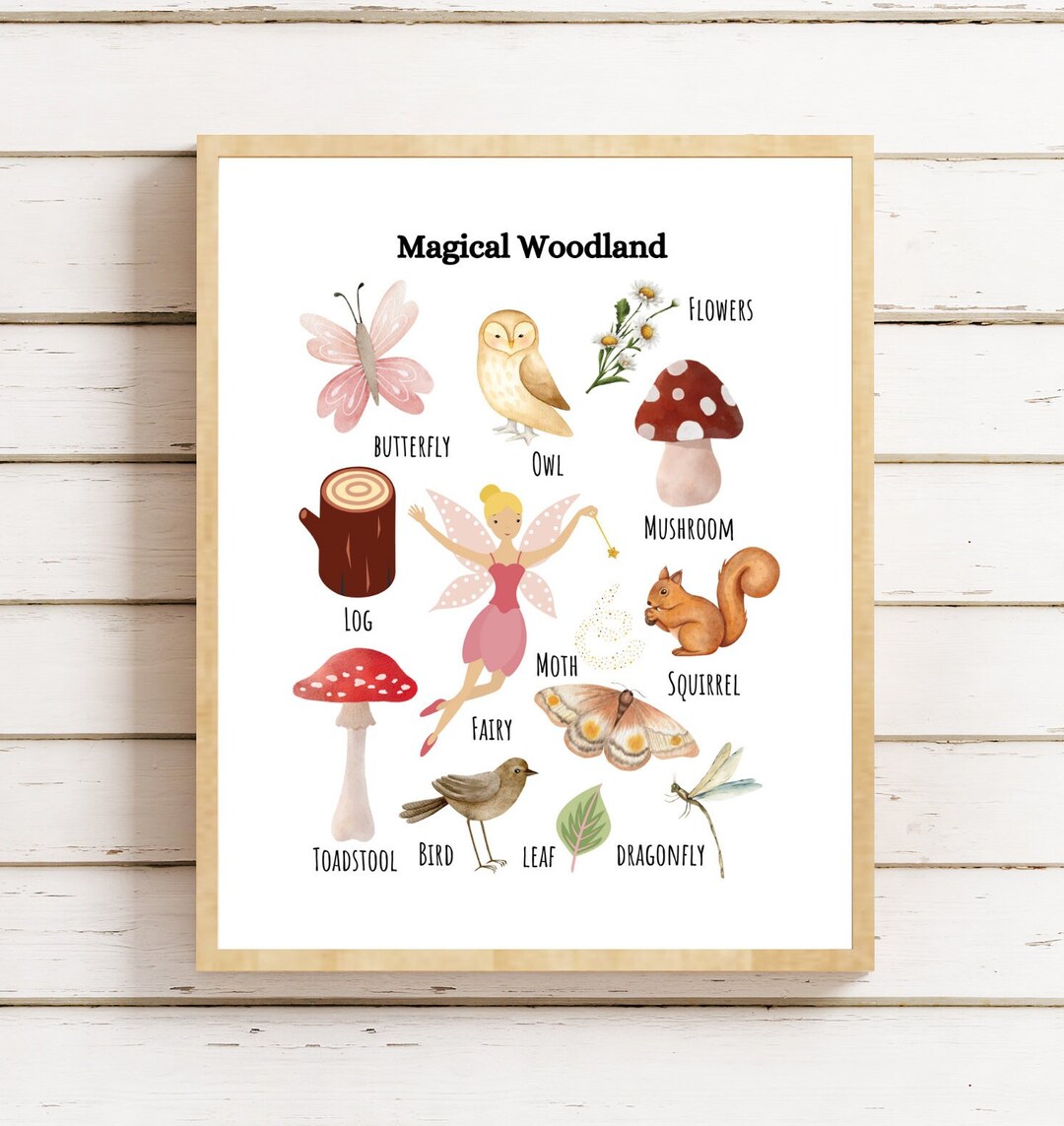 Woodland Fairy Nursery Print, Printable Wall Art, Nature Print, Magical ...
