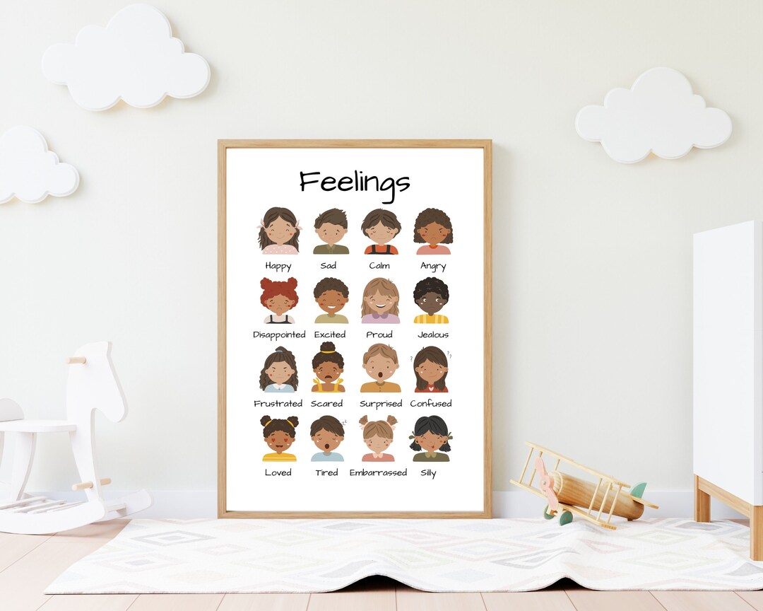 Feelings Poster, Emotions Chart, Printable Wall Art, Montessori ...