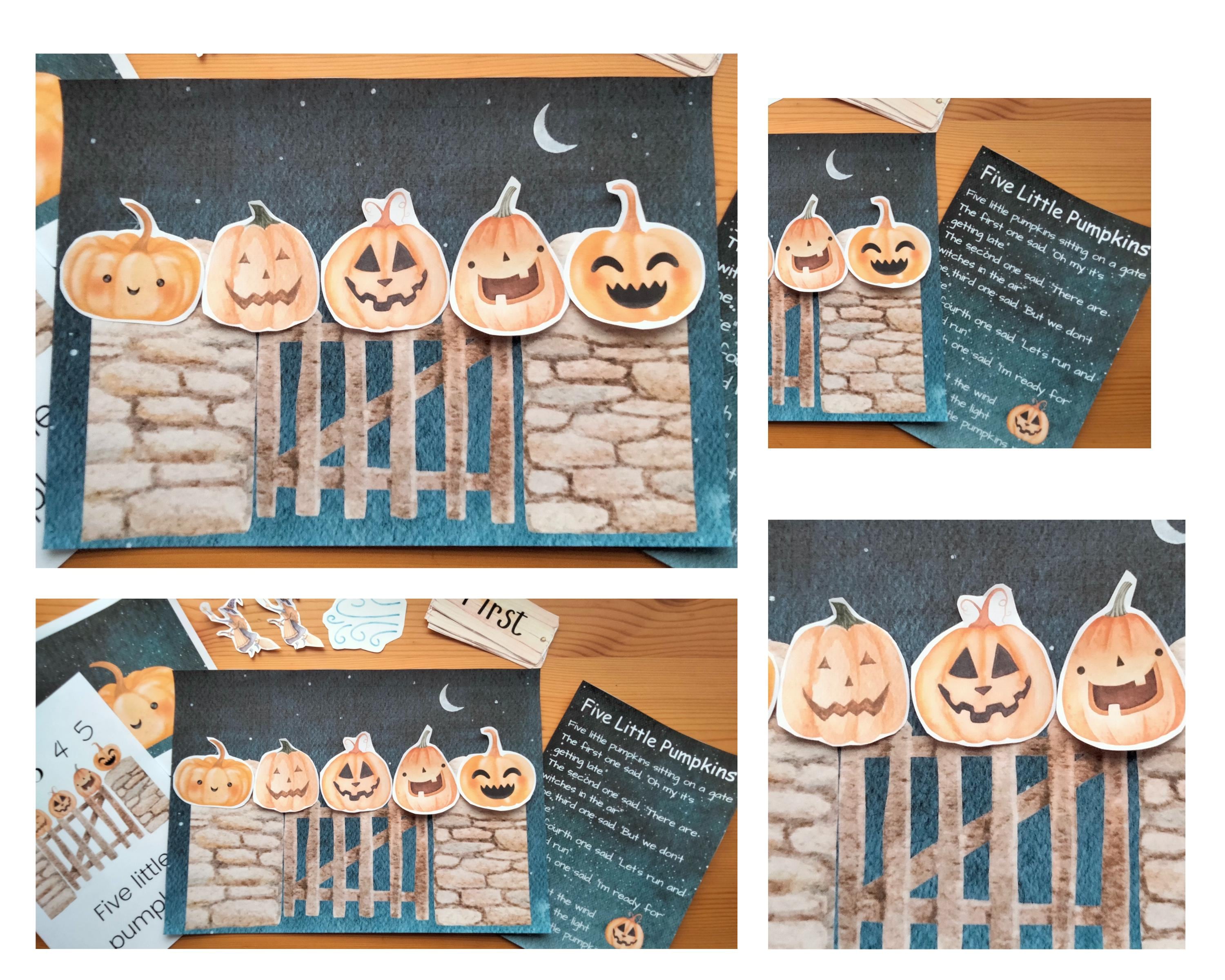 Five Little Pumpkins Activity Set, Fall Rhyme, Pumpkin Song, Halloween ...