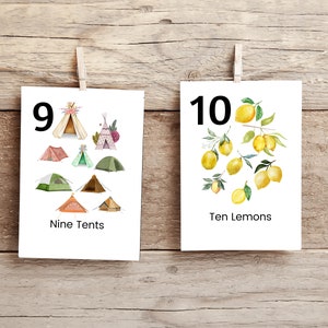 Summer Number Flashcards 1-10, Nature Counting Cards (PDF Pattern) - Etsy