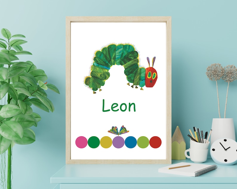 The Very Hungry Caterpillar Printable Wall Art, Personalised Nursery ...