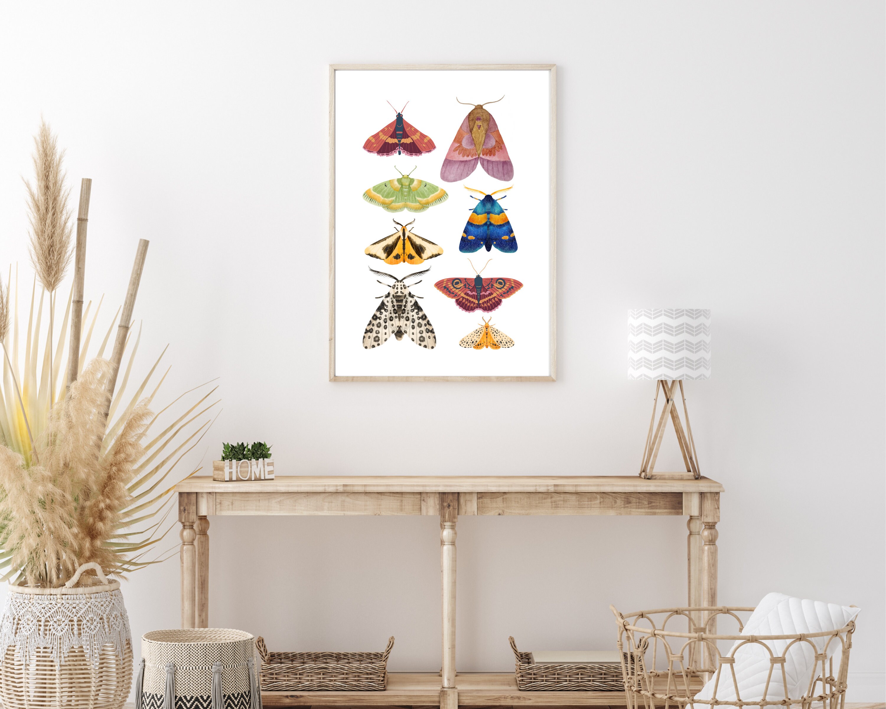 Moth Printable Art, Boho Moth Print, Magical Moth Art, Moth Home Decor ...