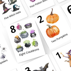 Halloween Number Flashcards 1-10 Printable, Preschool Classroom ...