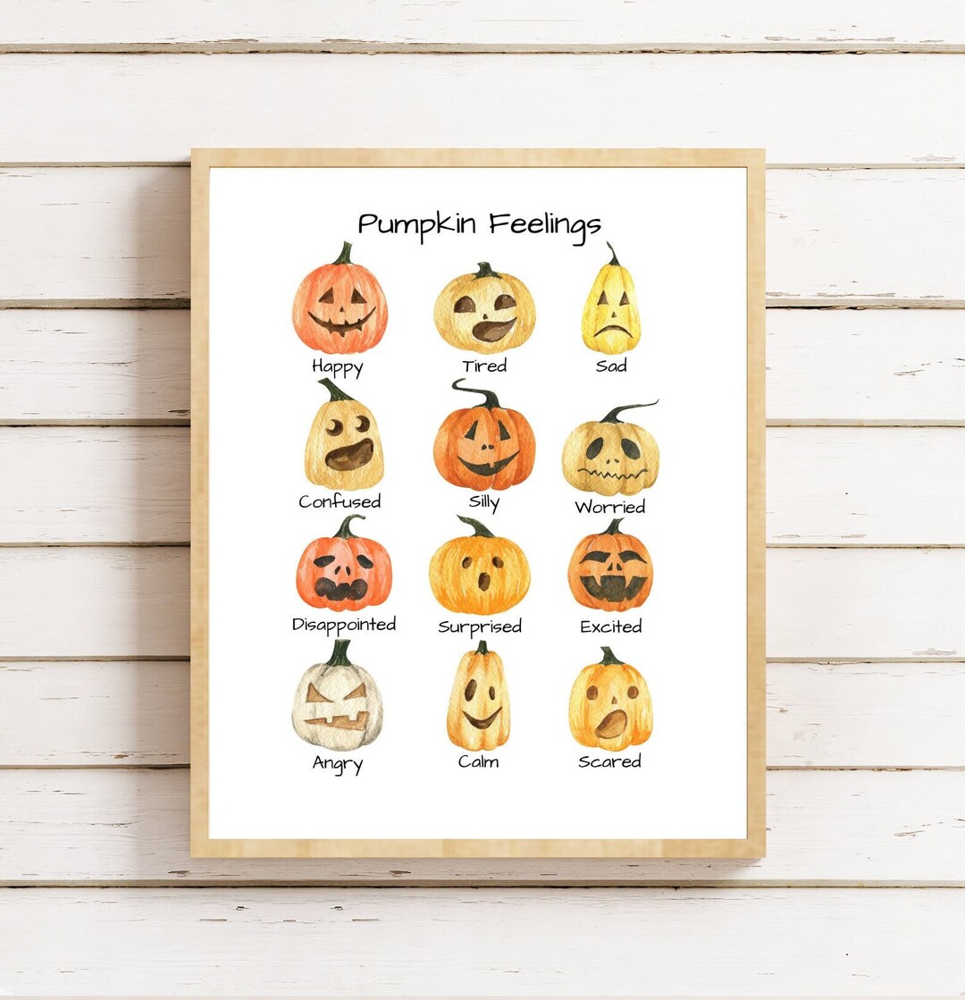 Pumpkin Feelings Poster, Printable Wall Art, Halloween Poster ...