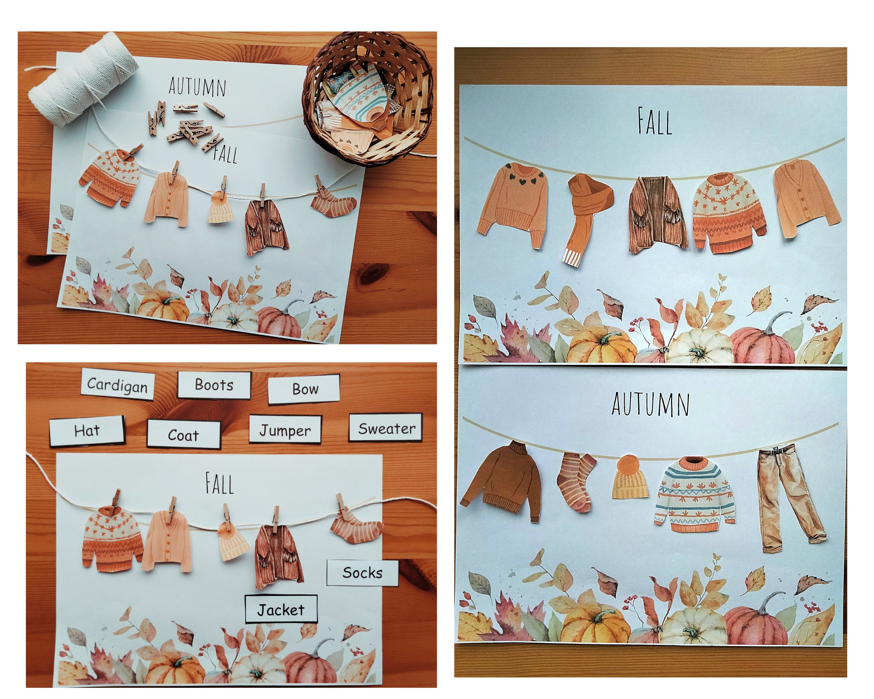 Clothes Sorting Activity, Seasons and Clothes, Weather Clothing, Fall ...