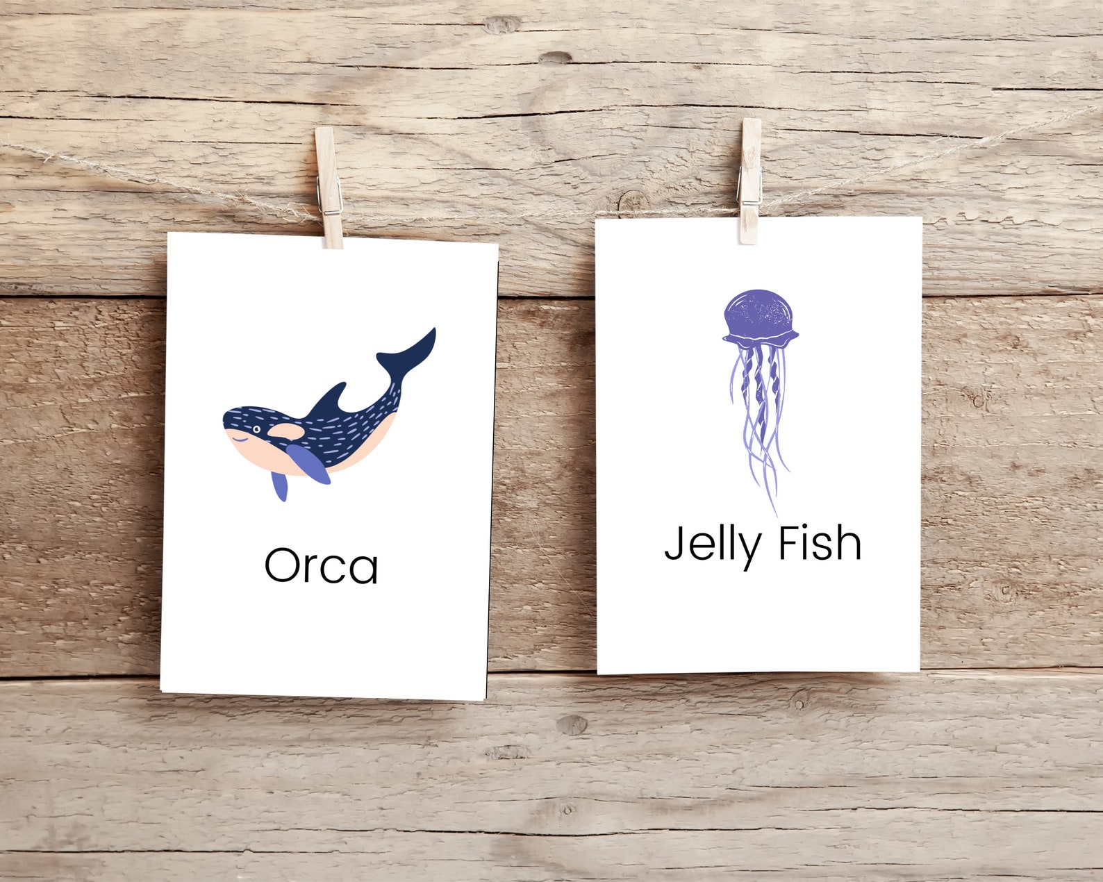 20 Ocean Animals Flashcards, Sea Animals Flashcards, INSTANT DOWNLOAD ...