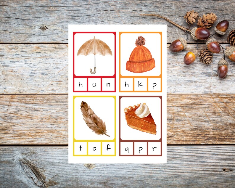 Fall Beginning Sounds Clip Cards: Autumn Phonics Activity (PDF Download ...
