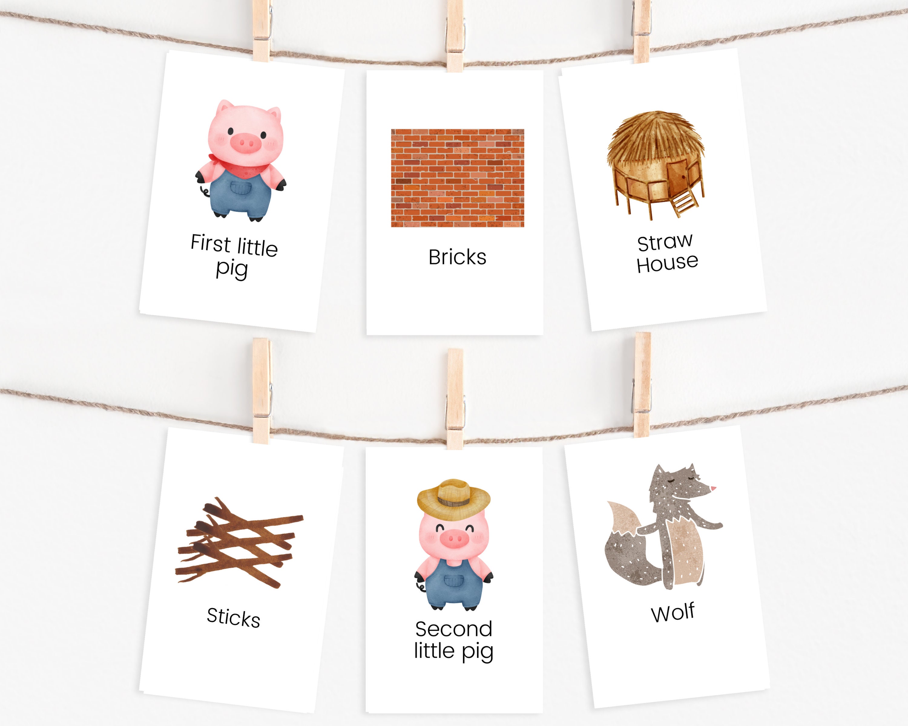 Three Little Pigs Story Cards, Storytelling Cards, Fairy Tale ...