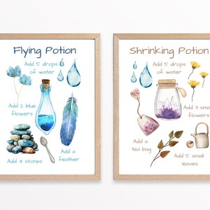 Printable Mud Kitchen Recipe Cards, Magic Fairy Potion Cards ...