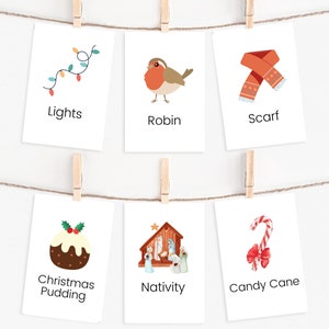 Christmas Flashcards, Montessori Homeschool Printable (instant Download ...