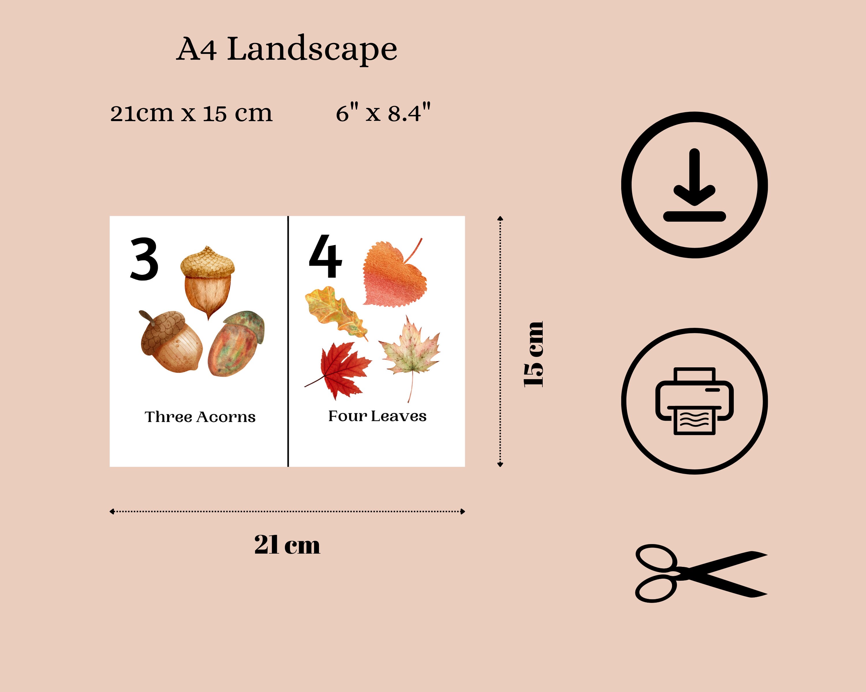 Autumn Number Flashcards 1-10 Printable Nature Number Cards - Etsy