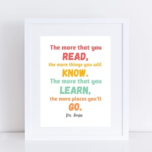Dr Seuss Quote Prints, Dr Seuss Printables, Dr Seuss Wall Art Set, Kids ...