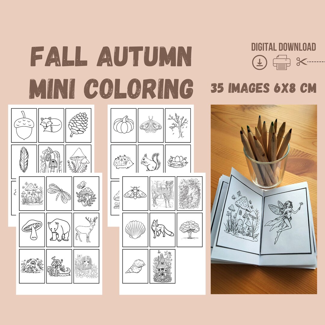 Fall Coloring Pages, Mini Book Colouring Pages, Printable Coloring ...