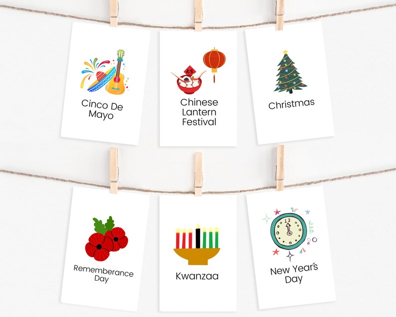 24 Around the World Flashcards, Celebrations, Festivals, INSTANT ...