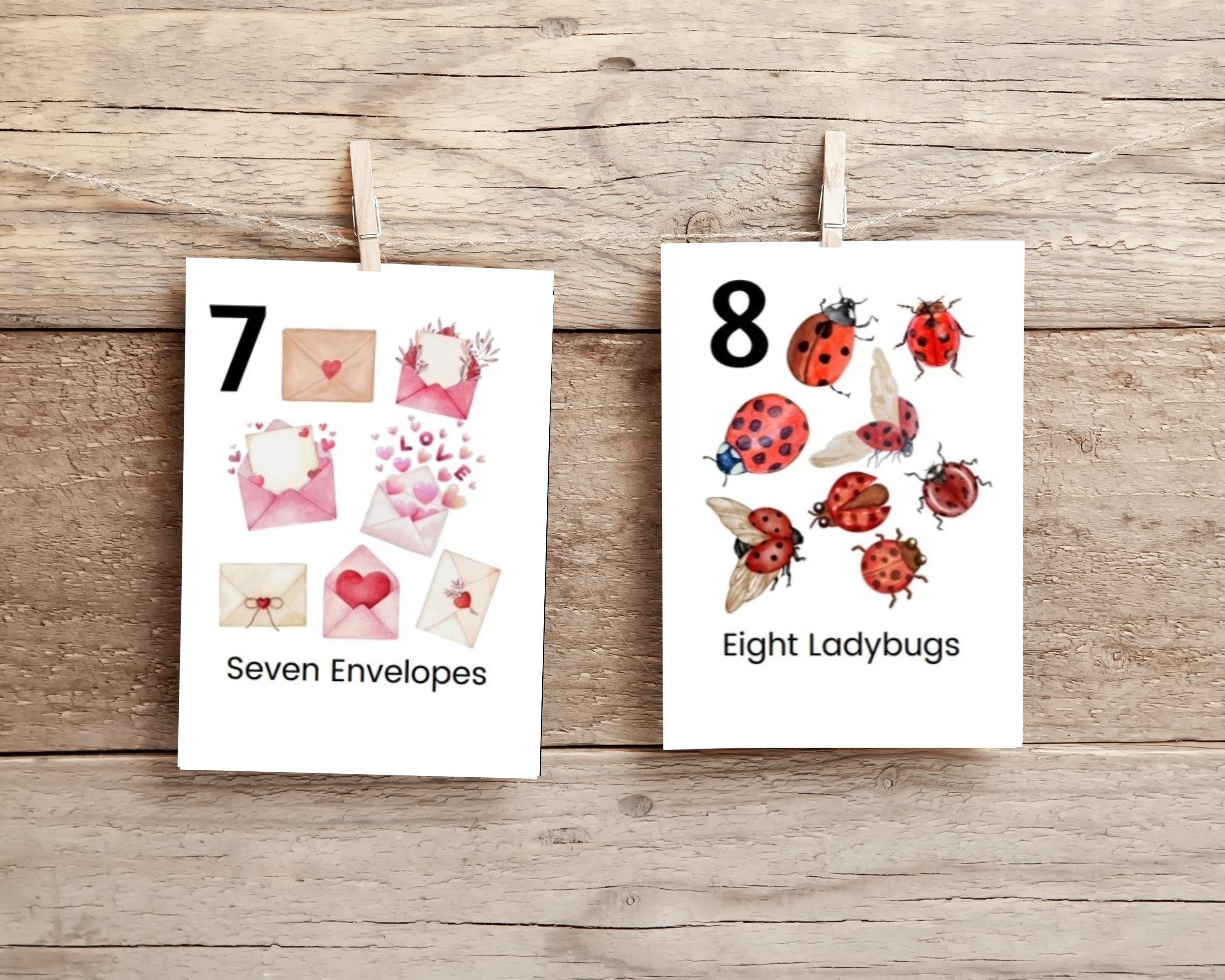 Valentines Day Number Flashcards 1-10 Printable, Preschool Number Cards ...