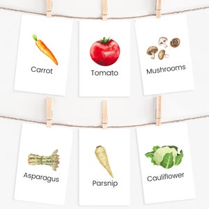 30 Vegetable Flashcards, Food Flashcards, INSTANT DOWNLOAD, Montessori ...