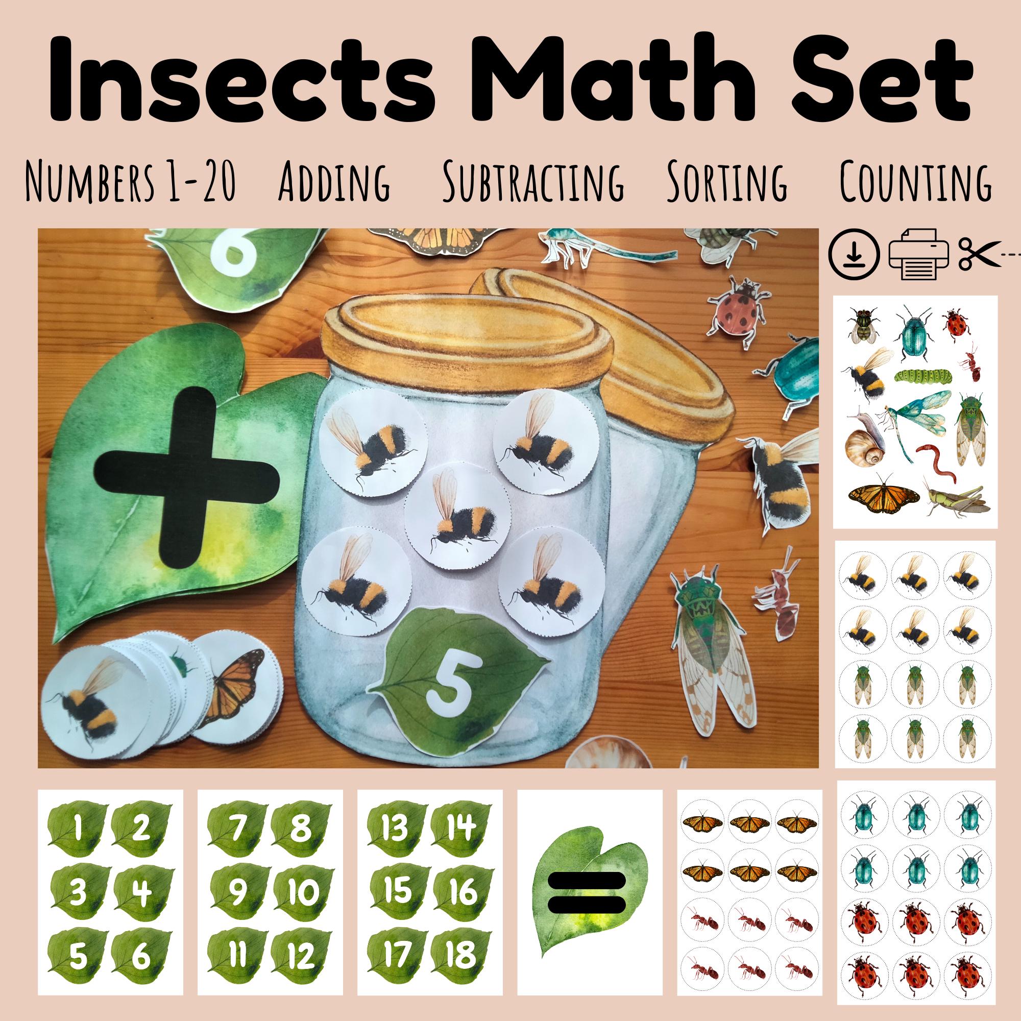 Insects Math Activities, Insects Bugs Games, Counting, Sorting, Adding ...