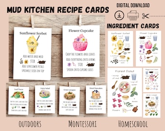 Printable Mud Kitchen Recipe Cards, Educational Learning Resources ...