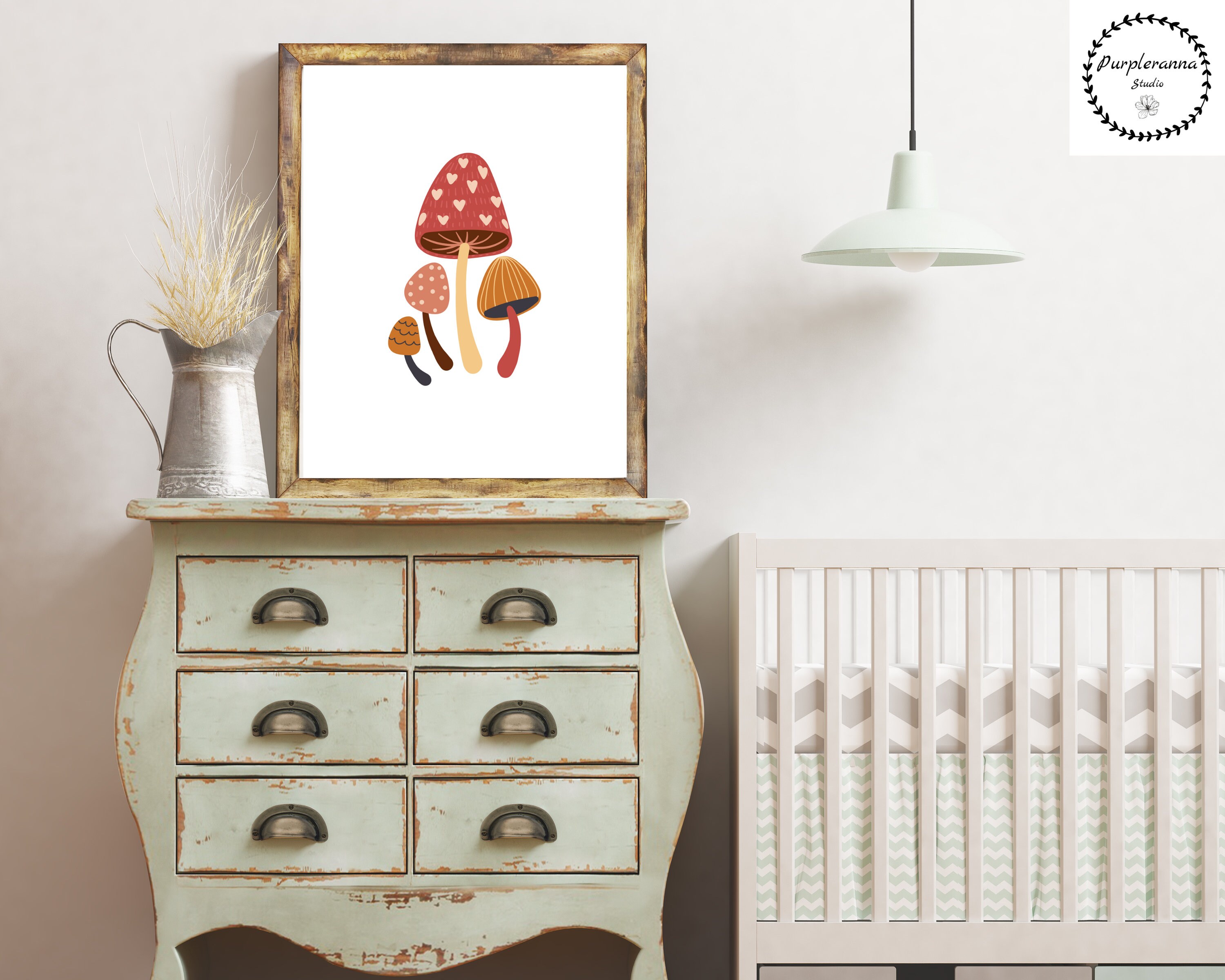 Mushroom Printable, Enchanted Forest, Whimsical Woodland, Nursery Art ...