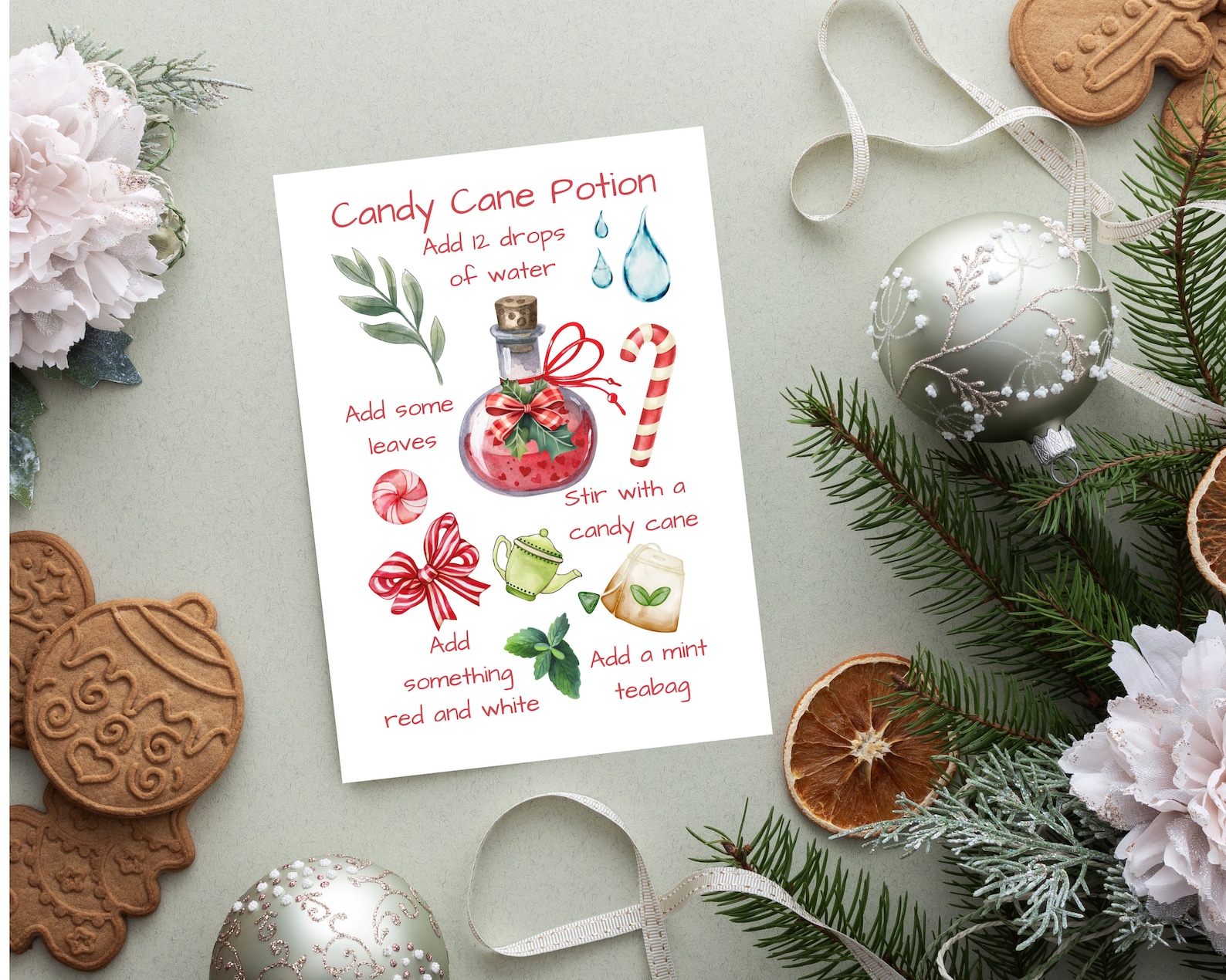 Christmas Mud Kitchen Recipe Cards, Printable Christmas Potions ...