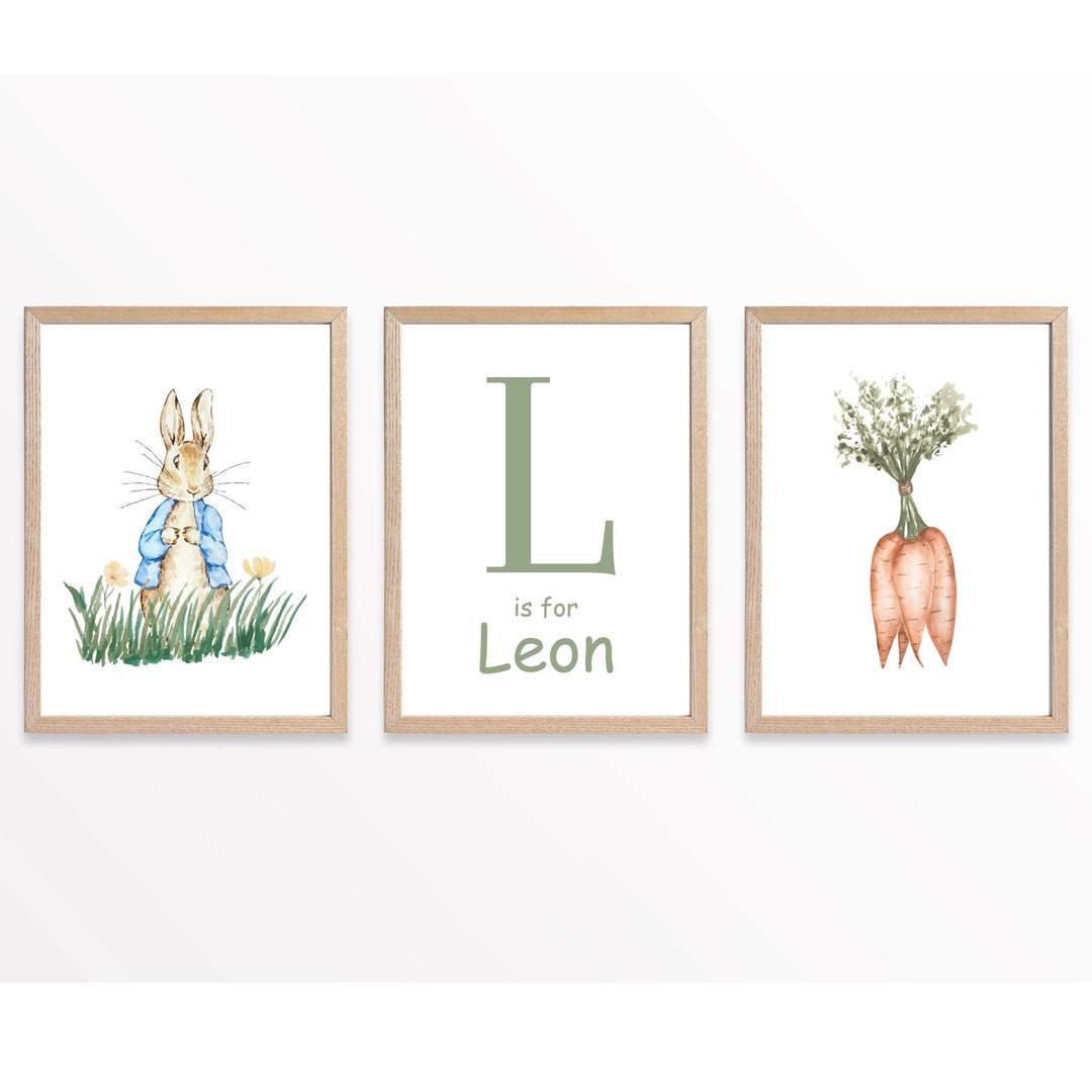 Peter Rabbit Printable Wall Art, Personalized Nursery Print, Beatrix ...