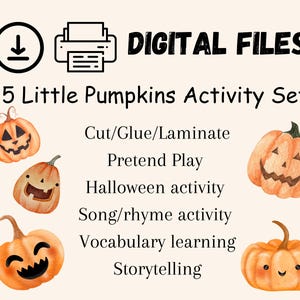 Five Little Pumpkins Activity Set, Fall Rhyme, Pumpkin Song, Halloween ...