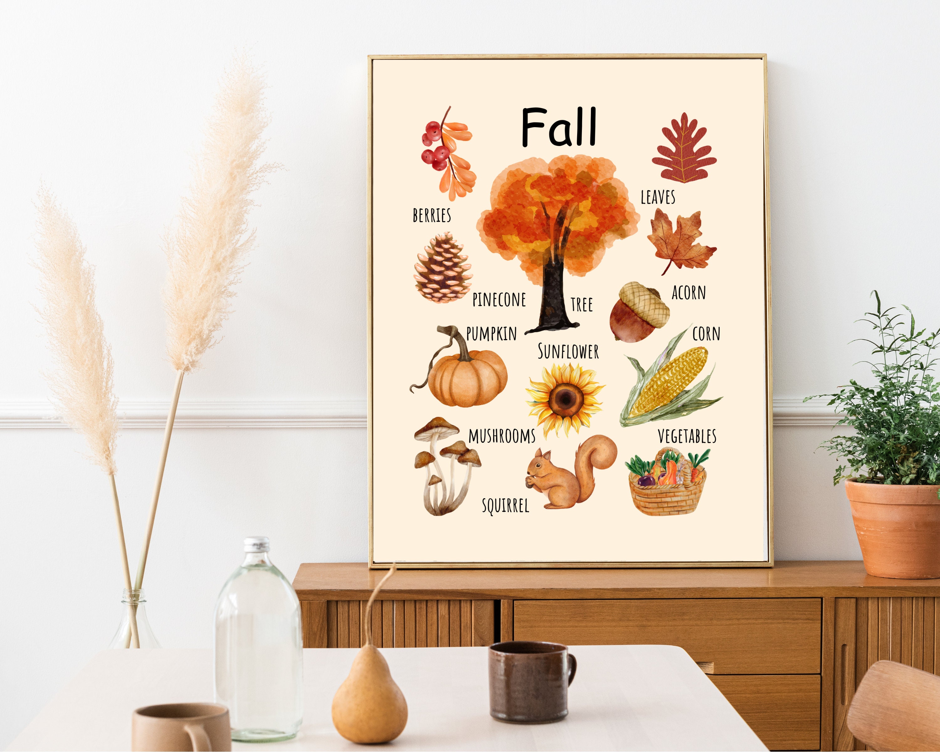 18 Autumn Flashcards Fall Poster INSTANT DOWNLOAD Nature - Etsy