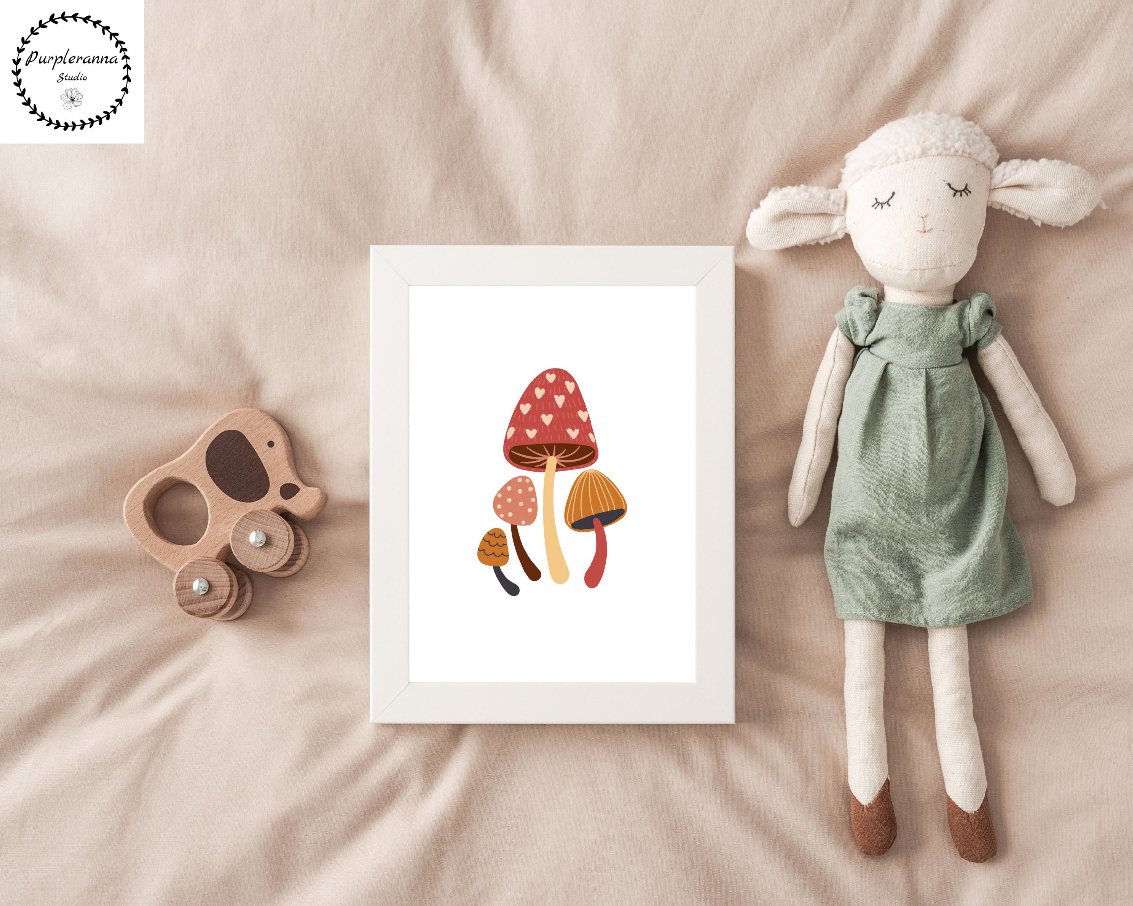 Mushroom Printable, Enchanted Forest, Whimsical Woodland, Nursery Art ...