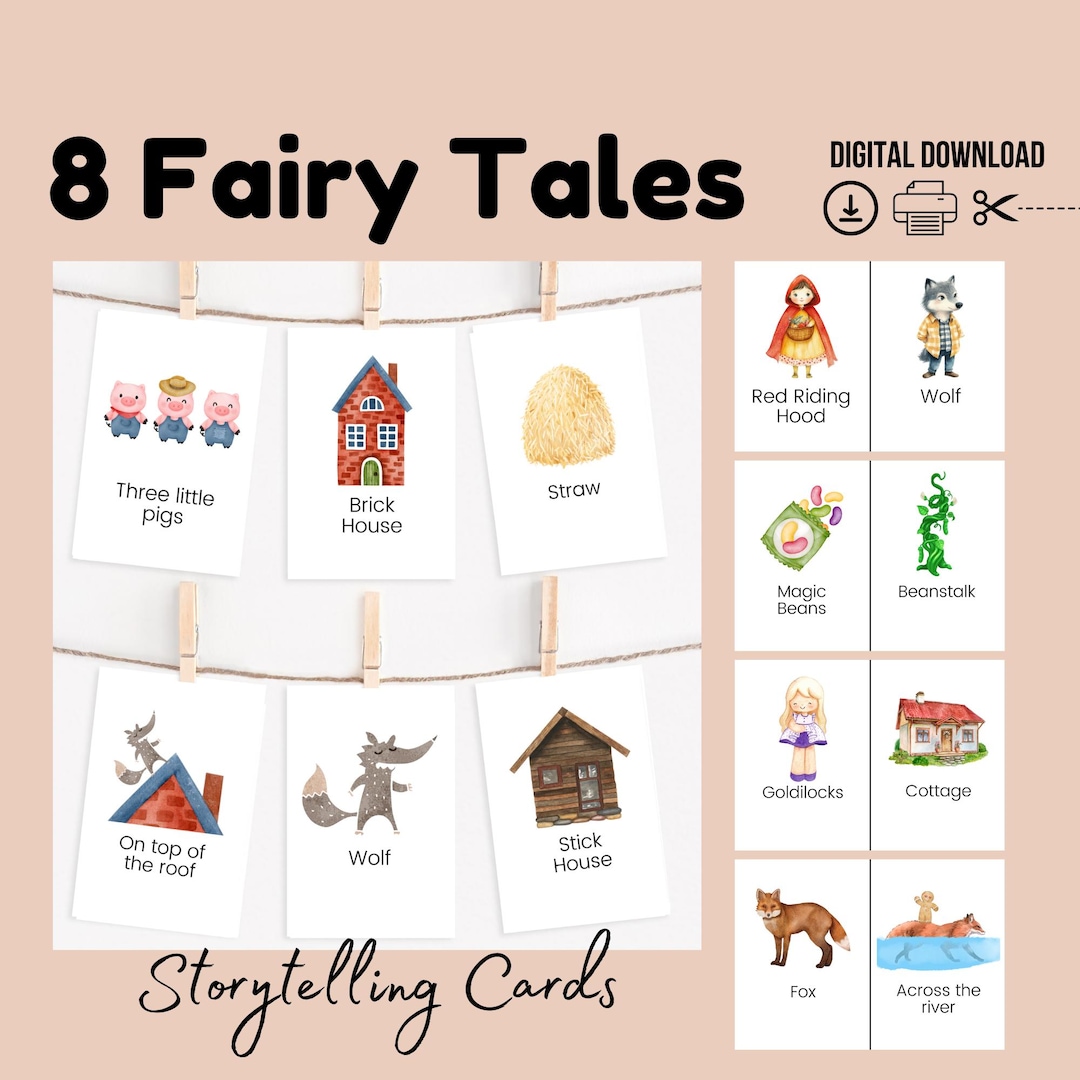 Fairy Tale Story Cards, Storytelling Bundle, Story Cards, Homeschool ...